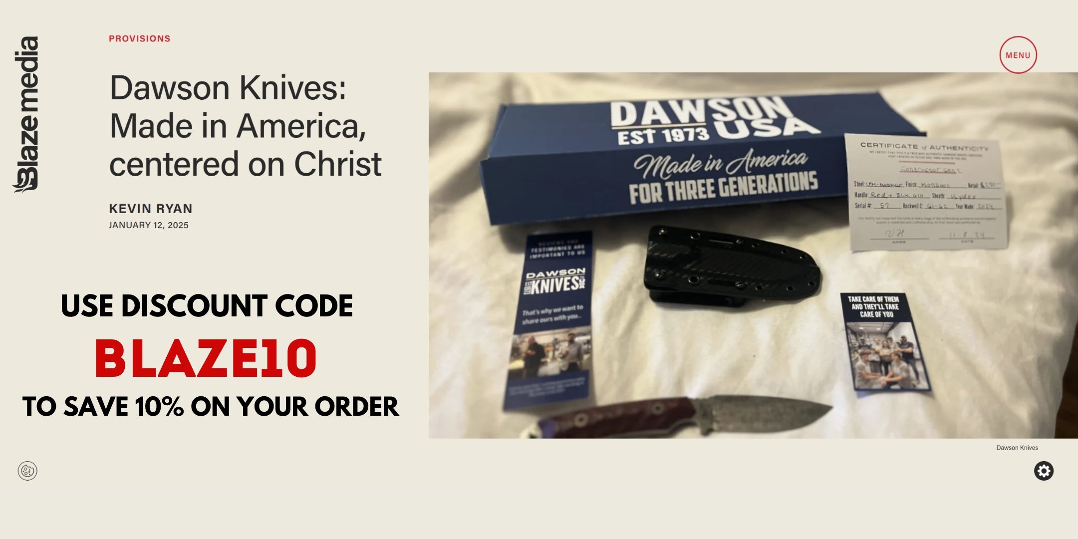 Dawson Knives | Quality Fixed Blades, 100% Made In America